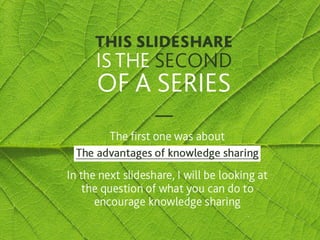 10 barriers to knowledge sharing | PDF