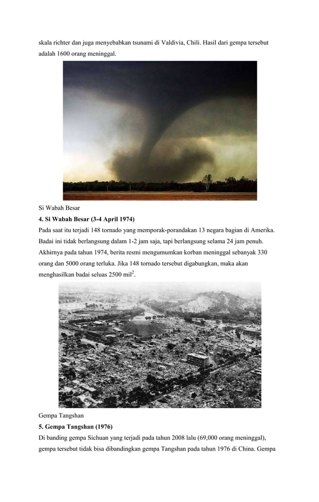 10 bencana alam terbesar di | PDF