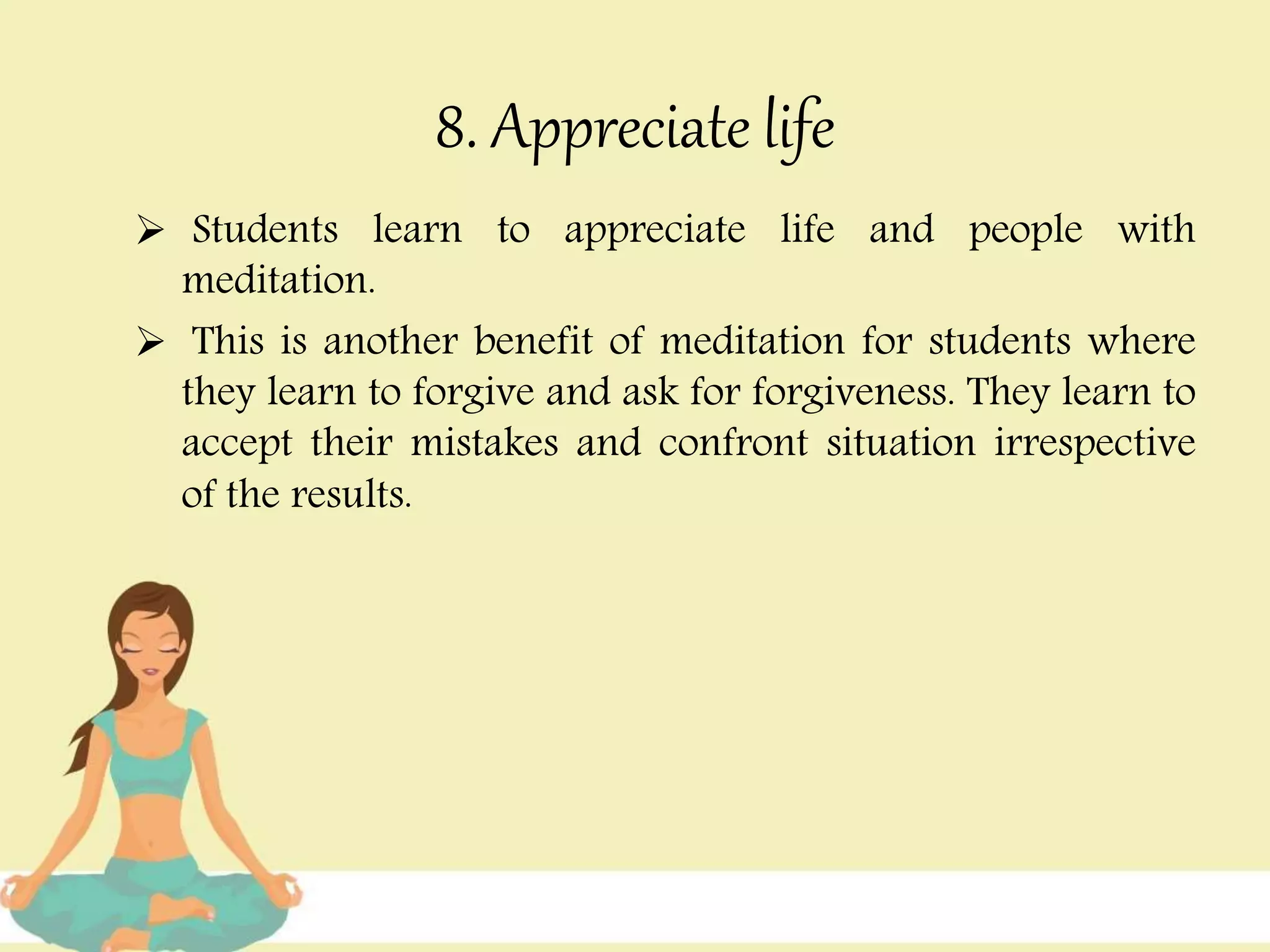 10 Benefits of Meditation to Students | PPTX
