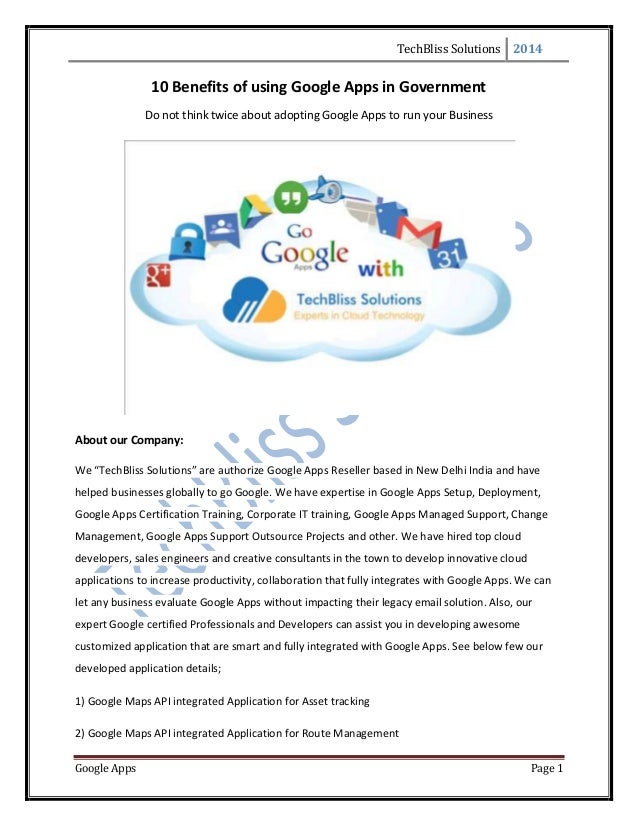 10 Benefits of using Google Apps in Government