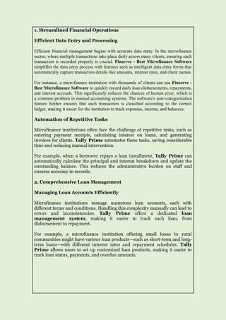 10 Benefits of Using Tally Prime for Micro Finance | PDF