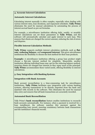 10 Benefits of Using Tally Prime for Micro Finance | PDF