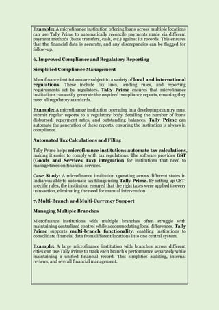10 Benefits of Using Tally Prime for Micro Finance | PDF