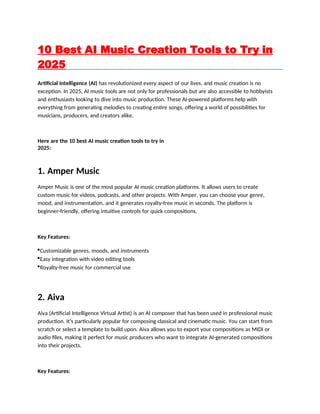 10 Best AI Music Creation Tools to Try in 2025.ppt