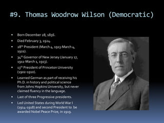 10 Best American Presidents | PPTX | Politics