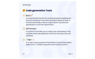 10+ Best code generation tools | PPTX | Computing | Technology & Computing