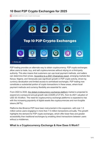 10 Best P2p Crypto Exchanges For 2025 Pdf