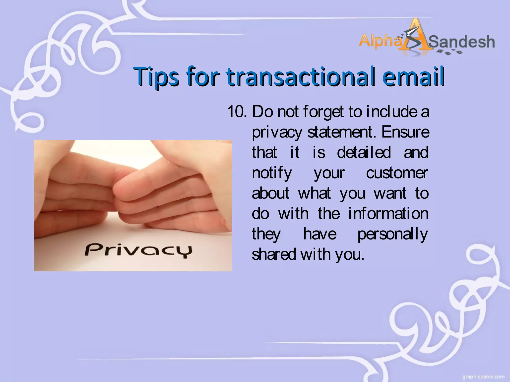 10 Best Practices For Writing Transactional Emails Ppt Email Internet
