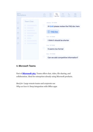 10 Best Remote Communication Tools for Teams | DOCX