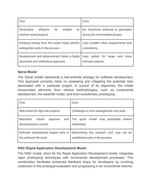 10 Best Software Development Models And Their Application Areas | PDF