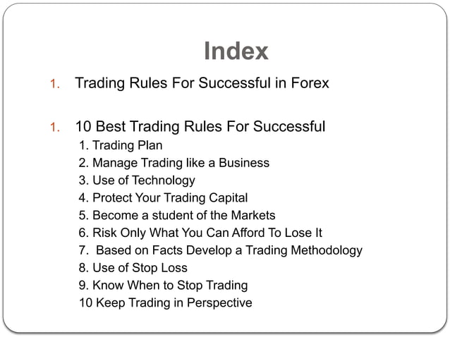 10 Best Trading Rules For Successful Trading | PPTX