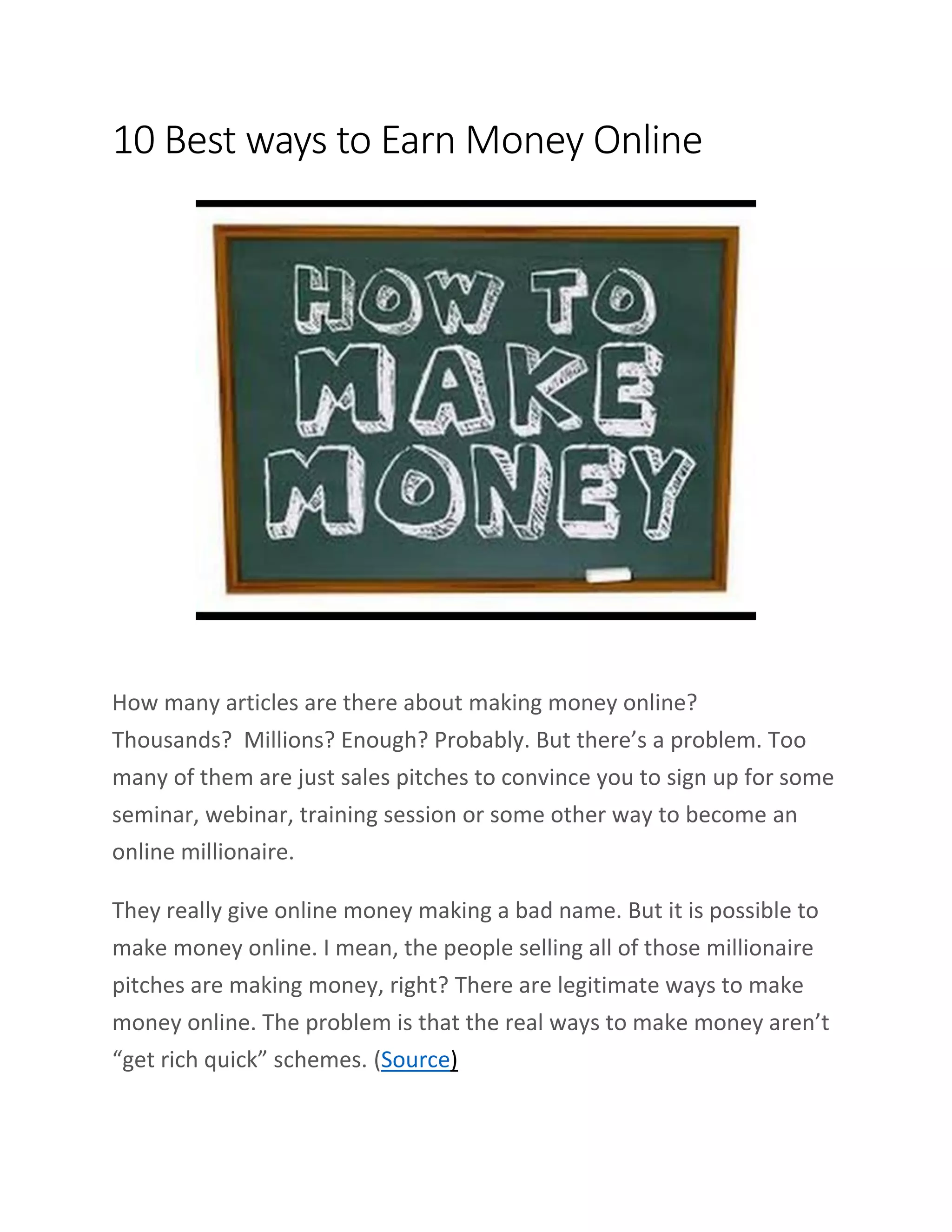 10 best ways to earn money online | PDF