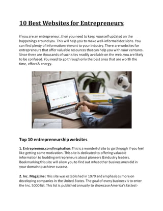 10 best websites for entrepreneurs | DOCX