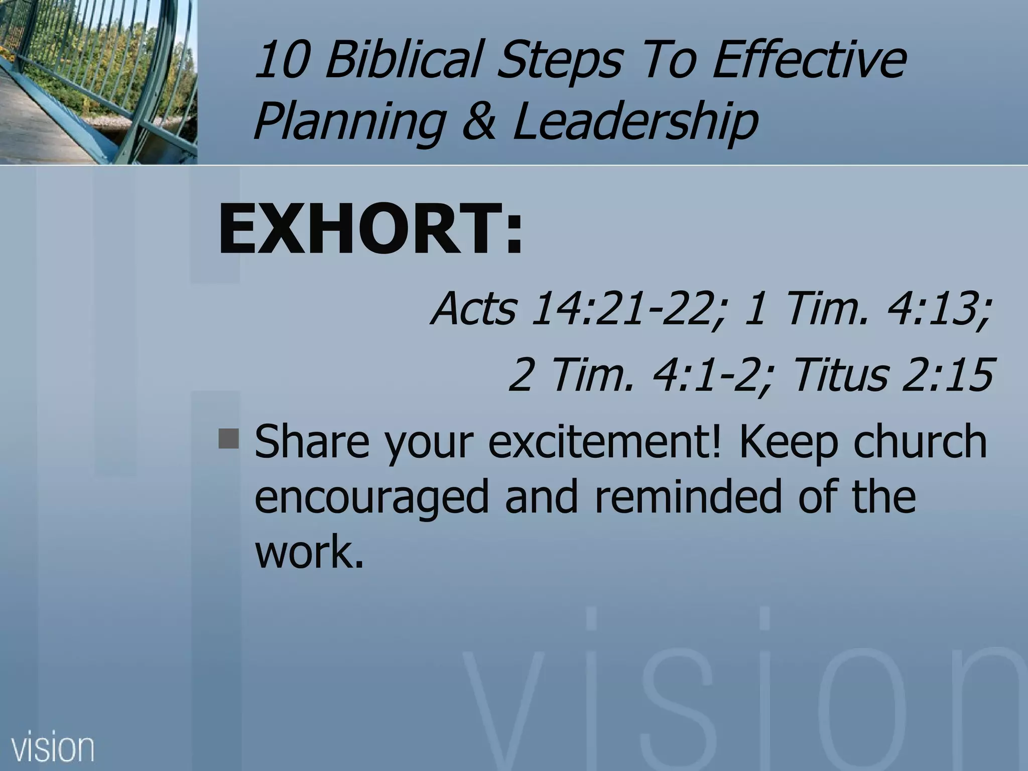 10 Biblical Steps to Effective Planning & Leadership | PPT