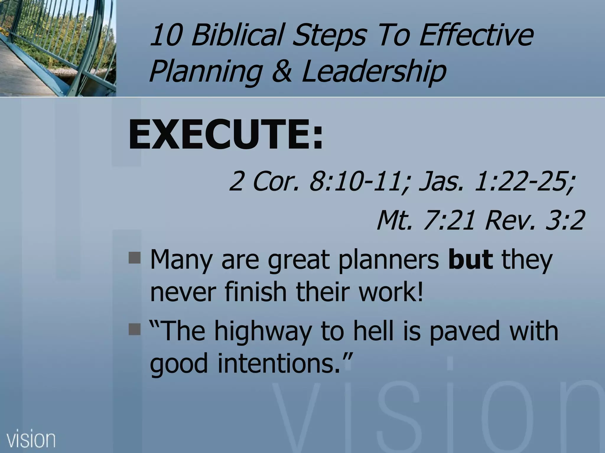 10 Biblical Steps to Effective Planning & Leadership | PPT