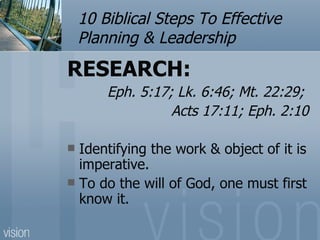 10 Biblical Steps to Effective Planning & Leadership | PPT