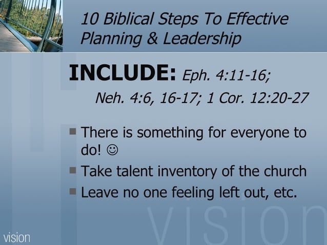 10 Biblical Steps to Effective Planning & Leadership | PPT ...