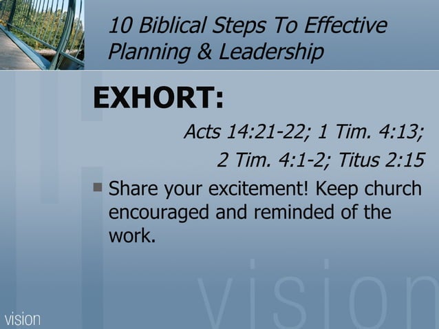 10 Biblical Steps to Effective Planning & Leadership | PPT ...