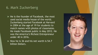 10 Biggest Billionaires Of 2020 | PPTX