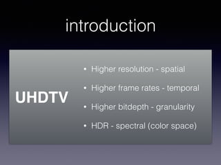 An overview on 10 bit video: UHDTV, HDR, and coding efficiency | PPT