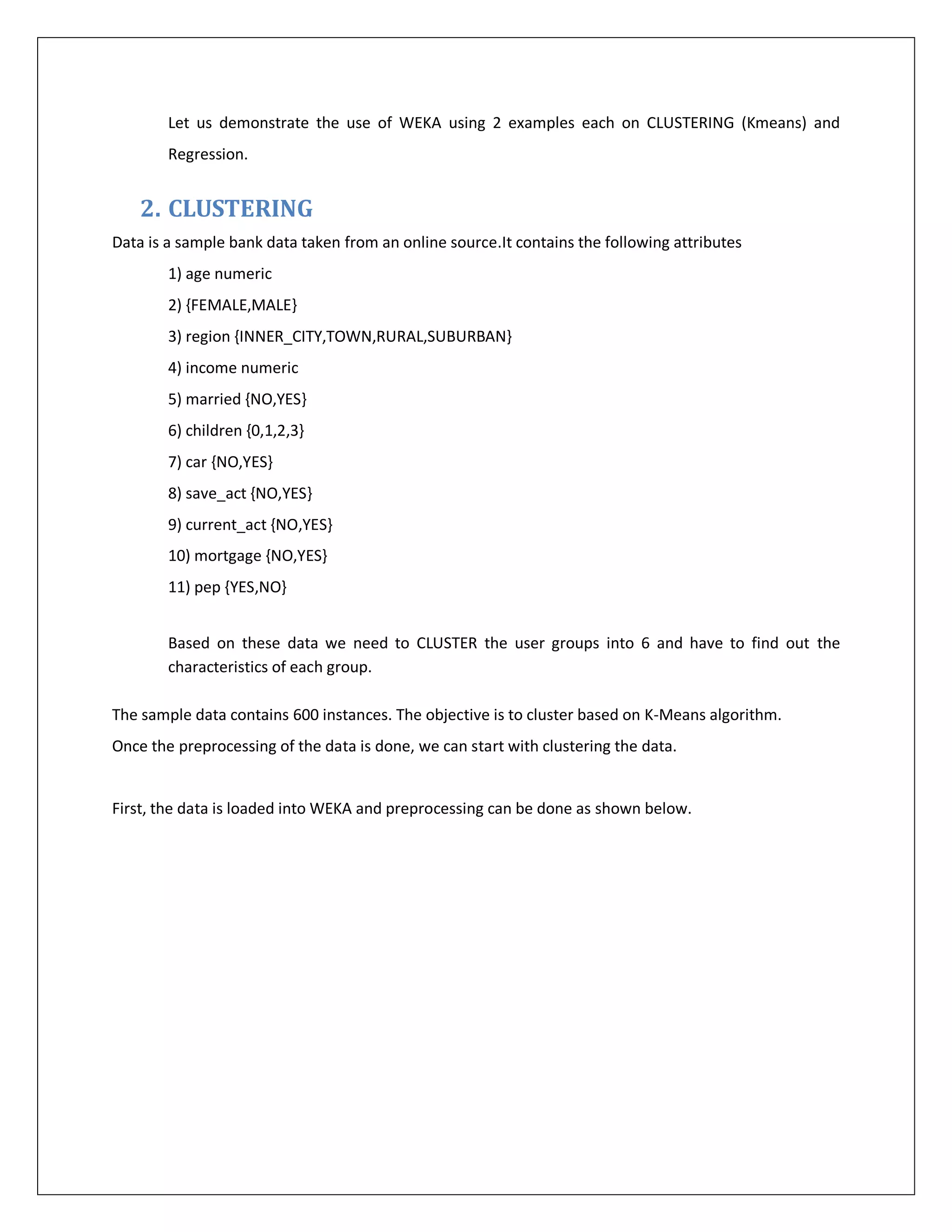 Clustering And Regression Using Weka Pdf Computing Technology