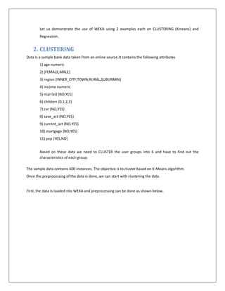 Clustering and Regression using WEKA | PDF | Computing | Technology & Computing