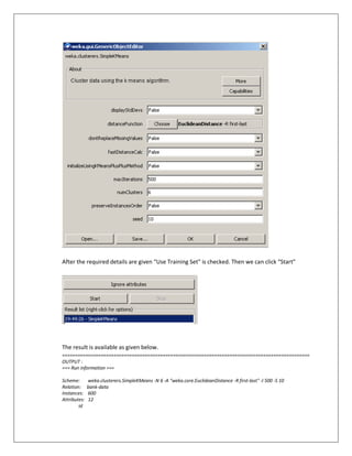 Clustering and Regression using WEKA | PDF