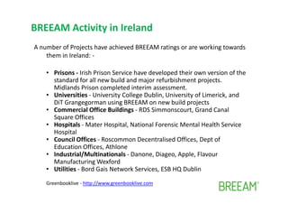 BREEAM and Environmental Assessment Methods Amanda Gallagher EASLAR | PDF
