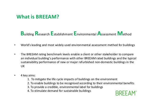 Breeam And Environmental Assessment Methods Amanda Gallagher Easlar