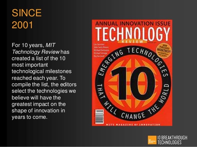 10 Breakthrough Technologies 2013, MIT Technology Review