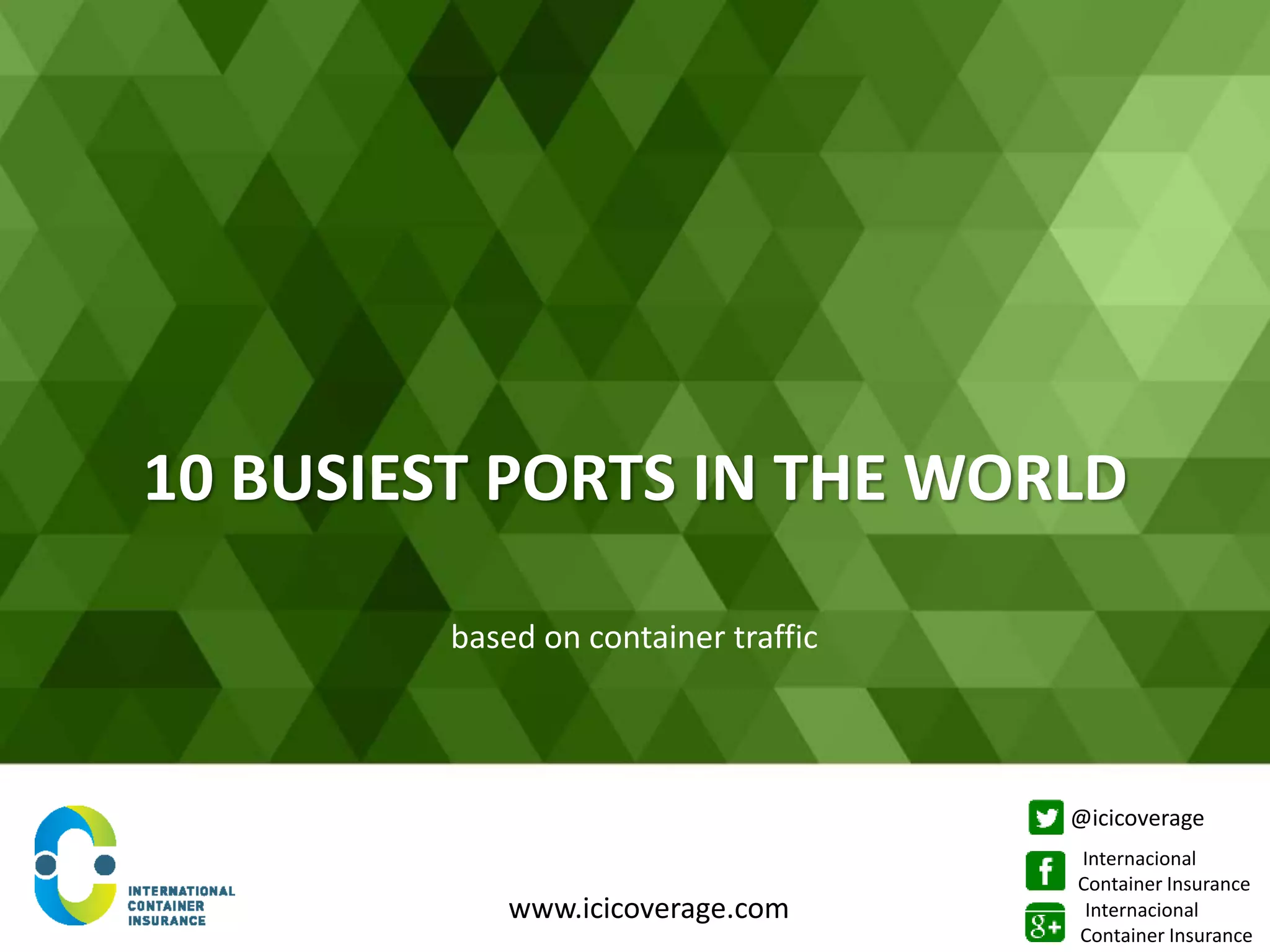 10 busiest ports in the world | PPTX