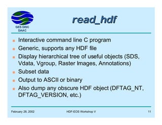 HDF and HDF-EOS Experiences and Applications | PPT