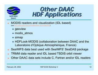 HDF and HDF-EOS Experiences and Applications | PPT