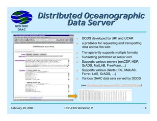 HDF and HDF-EOS Experiences and Applications | PPT