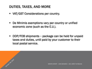 Import/Export – The New Frontier of Internet Marketing | PPT