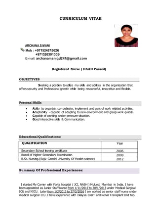 ARCHNA RESUME | DOCX