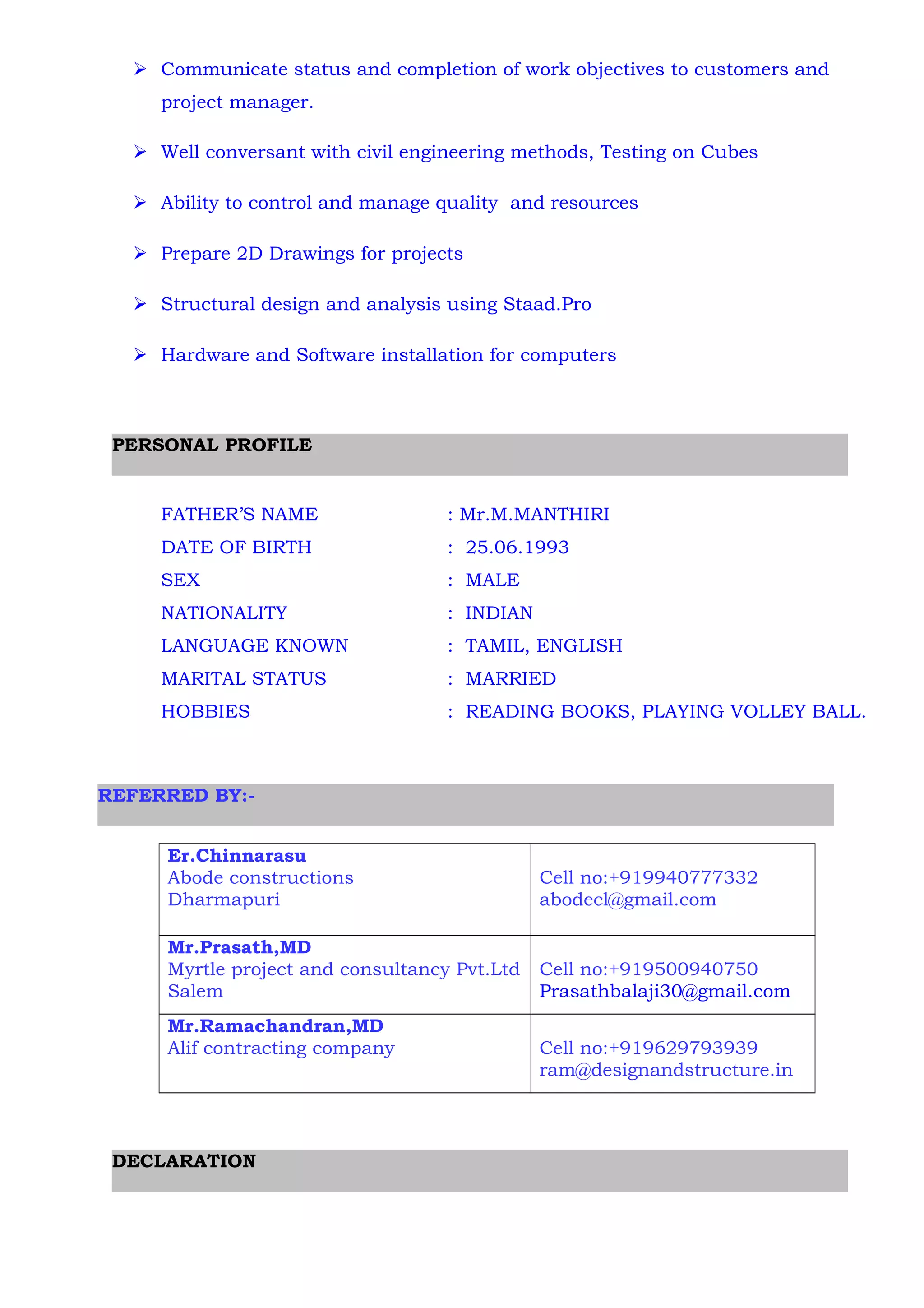 Mutharasu-Resume | DOC