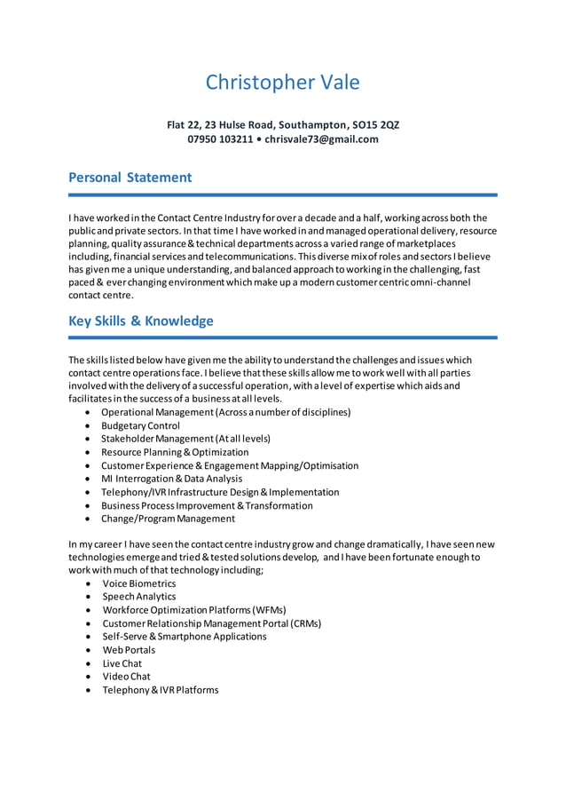 Chris Vale CV 23012017 | DOCX | Computer Software and Applications | Computing