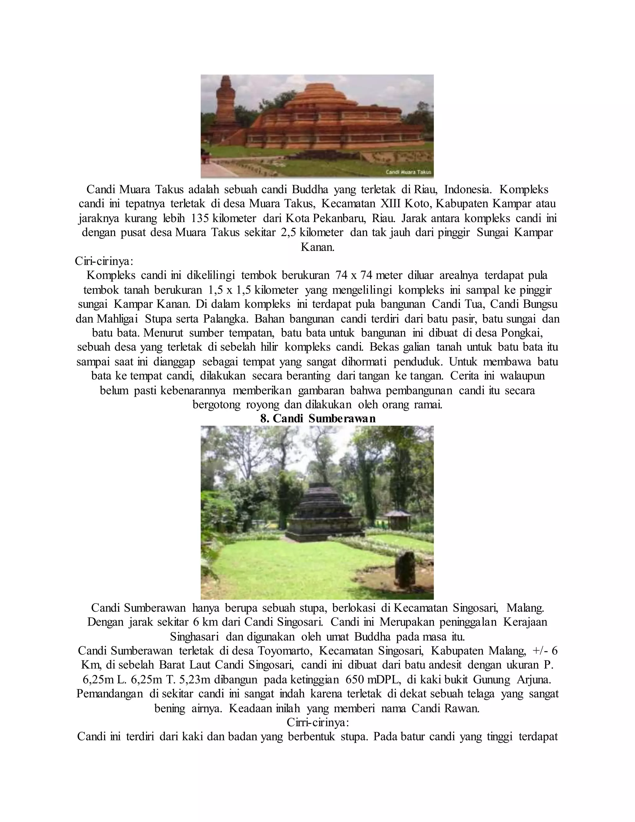 10 candi budha dan hindu di indonesia | DOCX