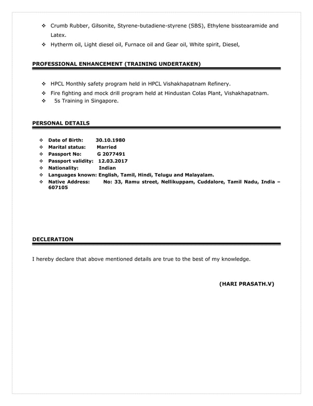 HARI RESUME 2016 | PDF