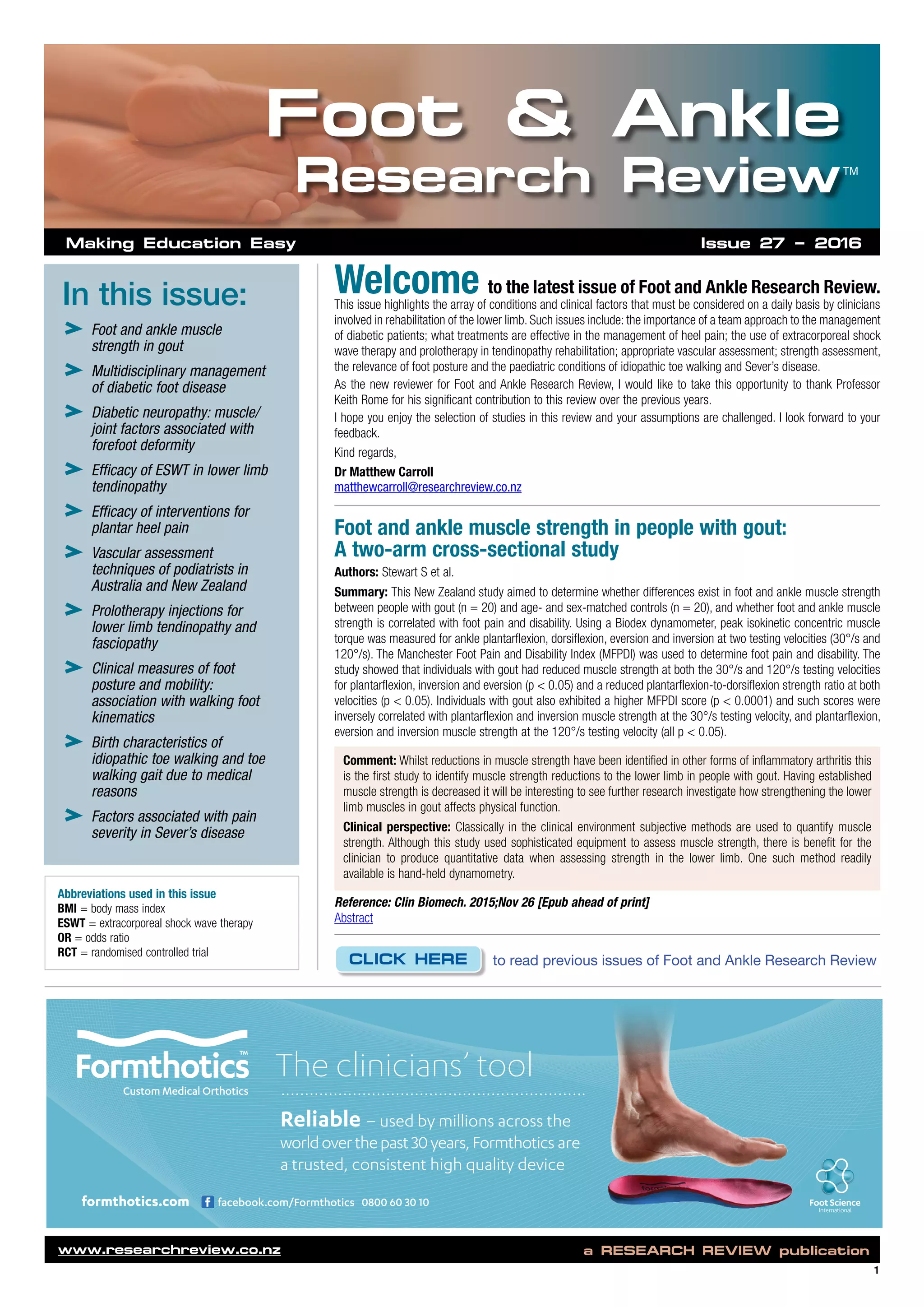 Foot-Ankle-Research-Review-Issue-27 | PDF