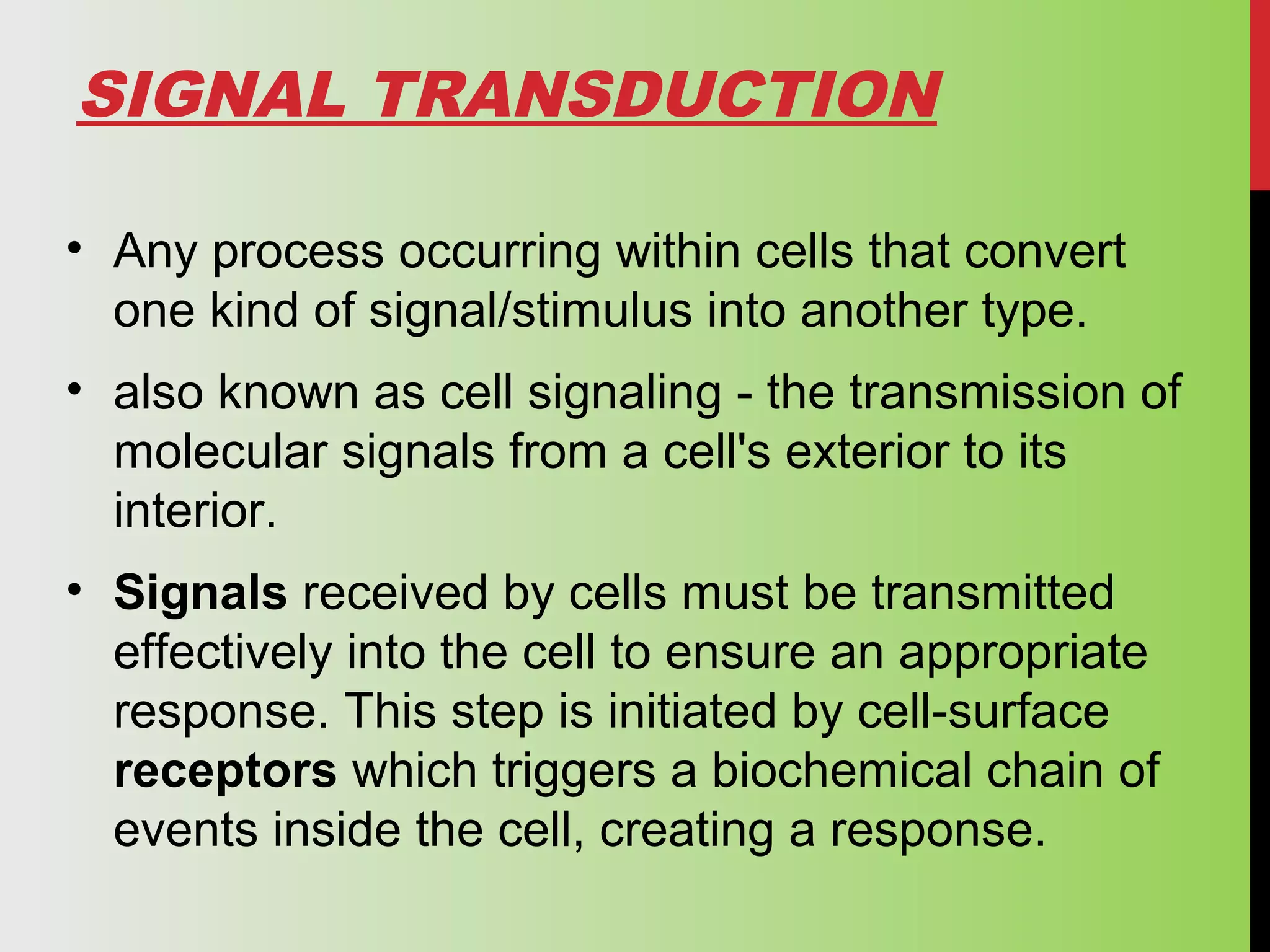 Cellular communication (signal transduction) | PPT