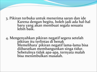10 ciri berpikir positif | PPT