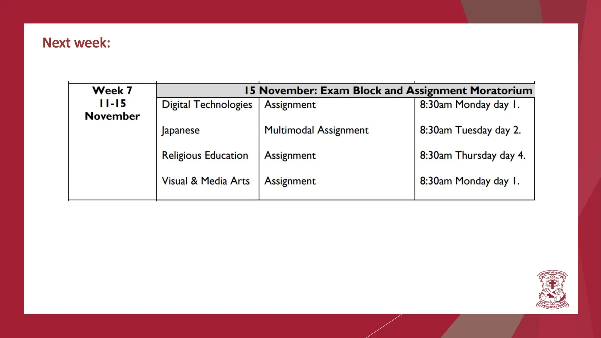 10CLA Term 4 Week 6 Exam preparation reminders.pptx | Free Download