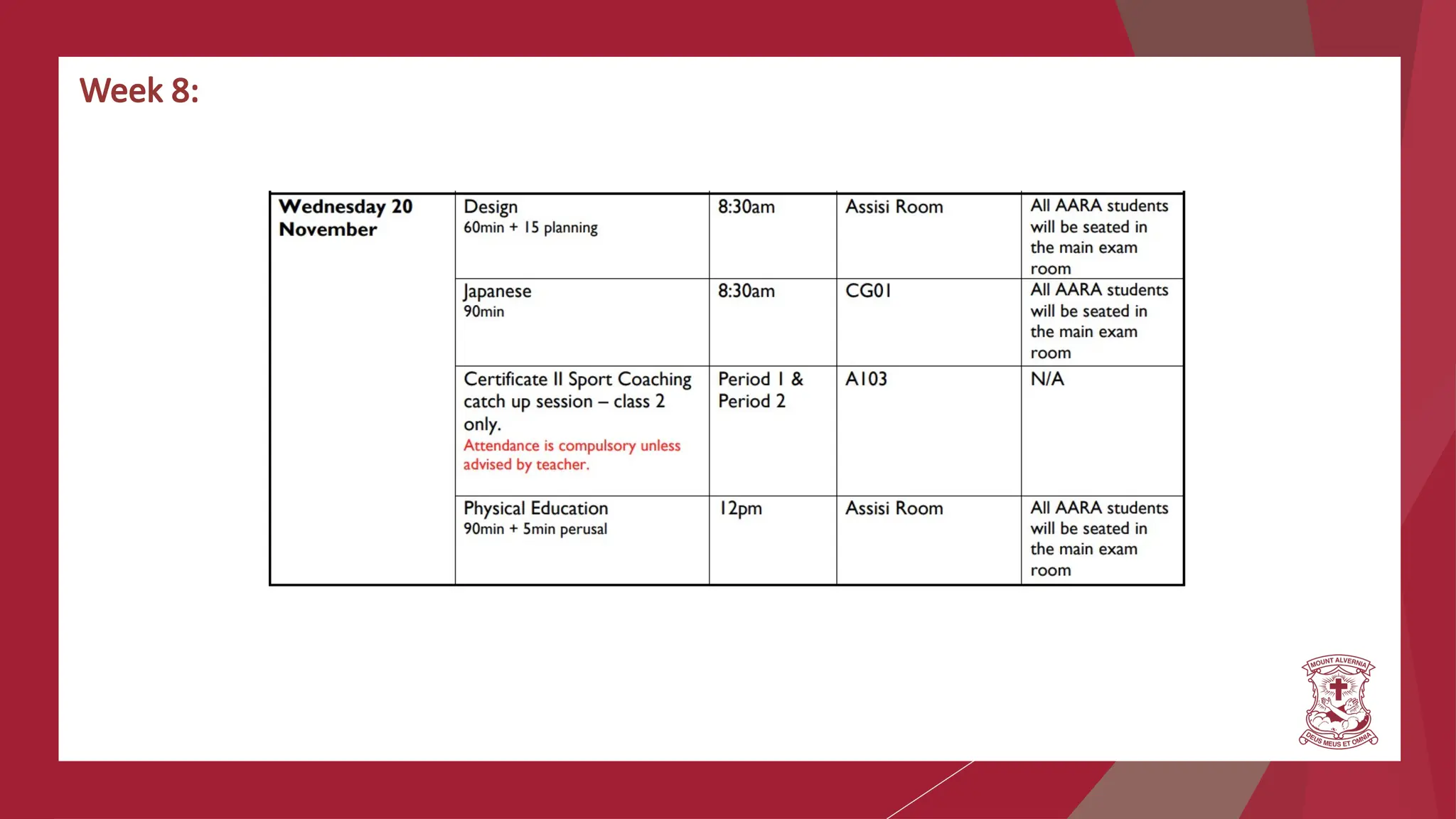 10CLA Term 4 Week 6 Exam preparation reminders.pptx | Free Download