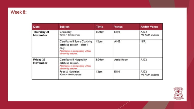 10CLA Term 4 Week 6 Exam preparation reminders.pptx | Free Download
