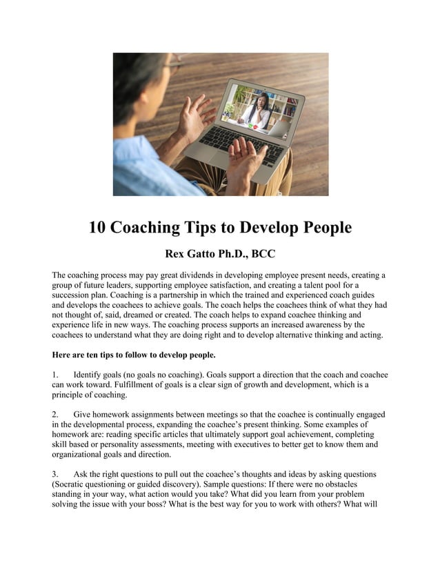 10 Coaching Tips to Develop People | PDF