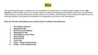 10 Code Anti-Patterns to Avoid in Software Development.pdf | Web ...