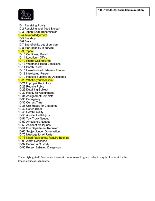 10 Codes Mmpr Security 10-codes-mmpr-security