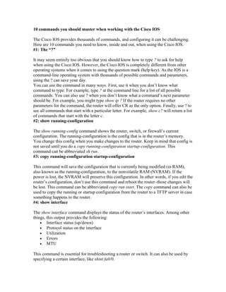 10 Command Line quan trọng để giao tiếp với Cisco IOs | DOC